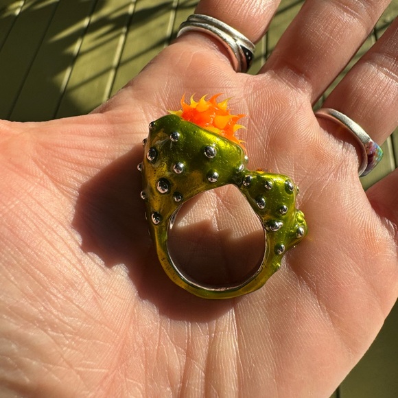 Collina Strada | Jewelry | Collina Strada Green Candy Pod Ring | Poshmark